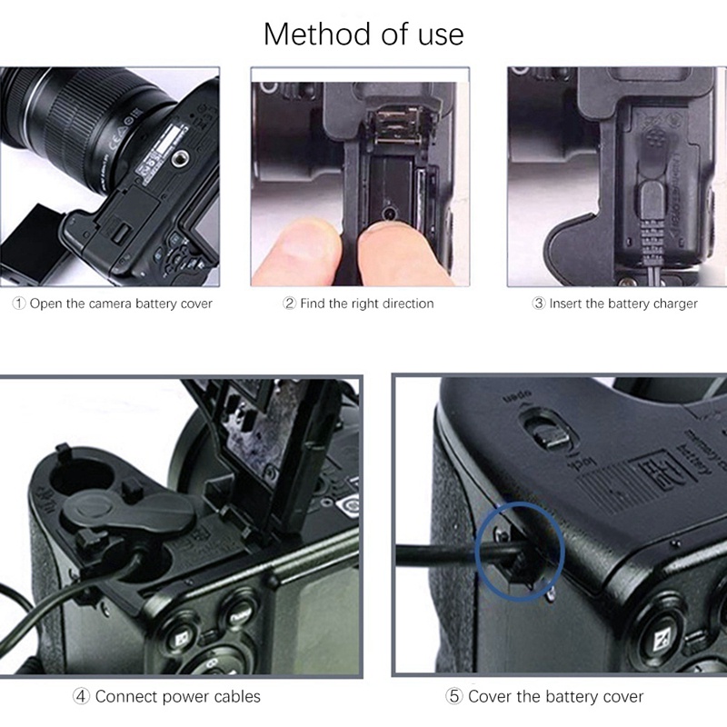 Hhth อะแดปเตอร์พาวเวอร์ DR-E17 DC Coupler ACK-E17 AC สําหรับ Canon EOS-M3 (ปลั๊ก US ...