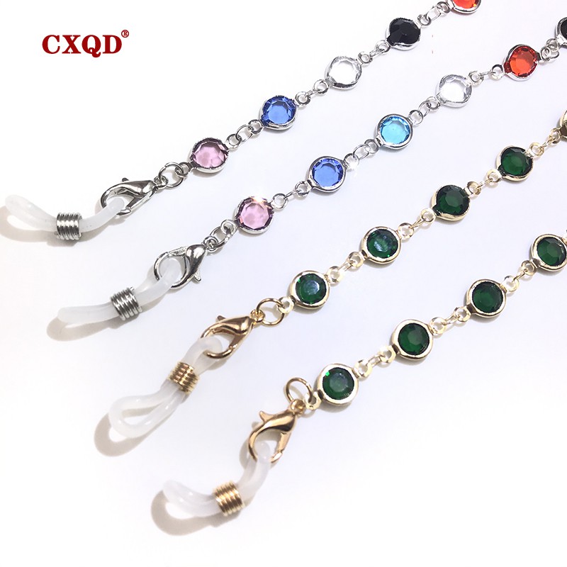 Colorful Crystal Bead Eyeglass Holder Fashion Glasses Chain For Women ...