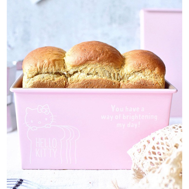 THCXXIIICHEFMADE450g250g Hello Kitty Printed Non-stick Sliding Cover Toast Box Bread Toast Mold ...