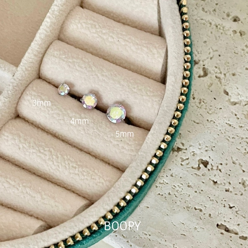 จิวเพชรเล่นสีขอบเงิน Silver basic holo diamond piercing - boopy.jewelry ...