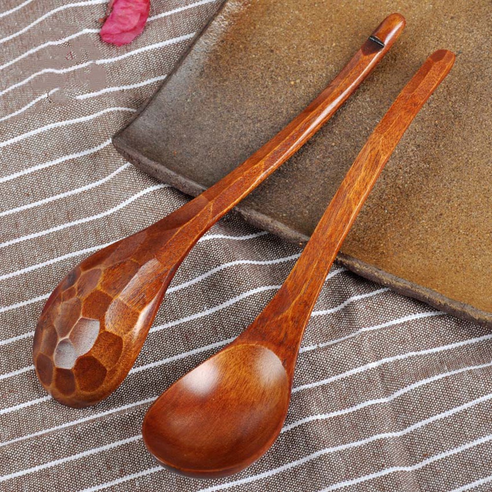 ☑ Wooden Spoon Turtle Shell Texture Durable Safe Practical Cooking Soup ...