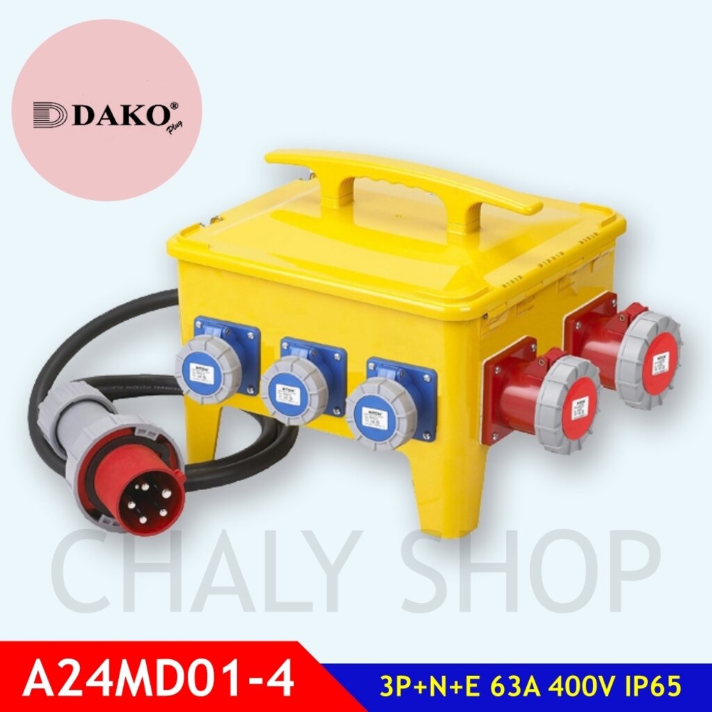 "DAKO PLUG" A24MD01-4 กล่องปลั๊กกระจายไฟ 3P+N+E 63A 400V IP65 | Shopee ...
