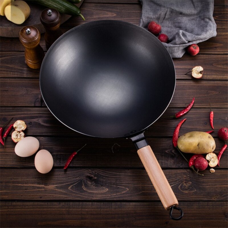Cooking Wok Household large Iron ot Oldfashioned Uncoated Nonstick an ...