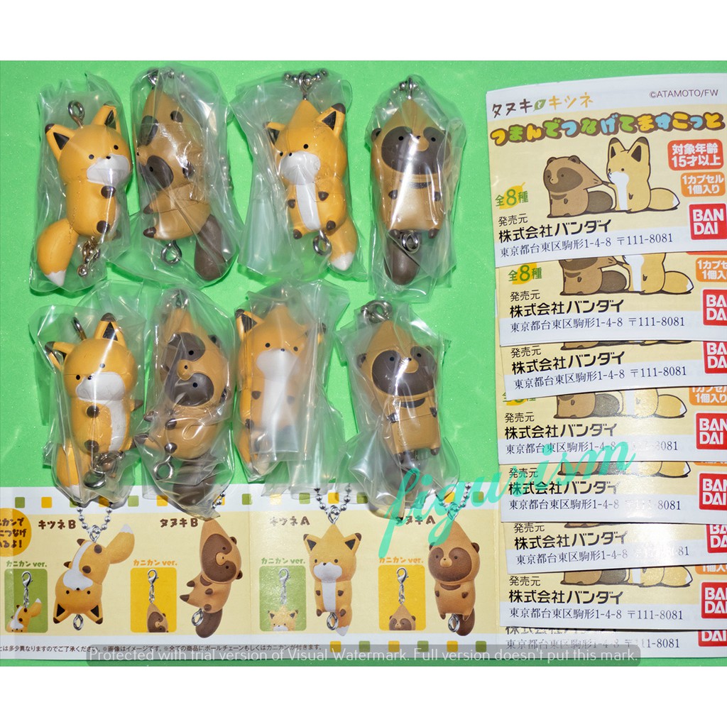 พวงกุญแจ Keychain Tanuki to Kitsune ทานูกิ และ จิ้งจอก Tsumande ...