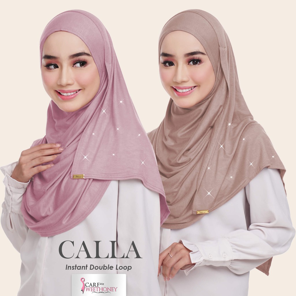 CALLA Tudung Instant Cotton Shawl Double Loop ironless Y91K | Shopee ...