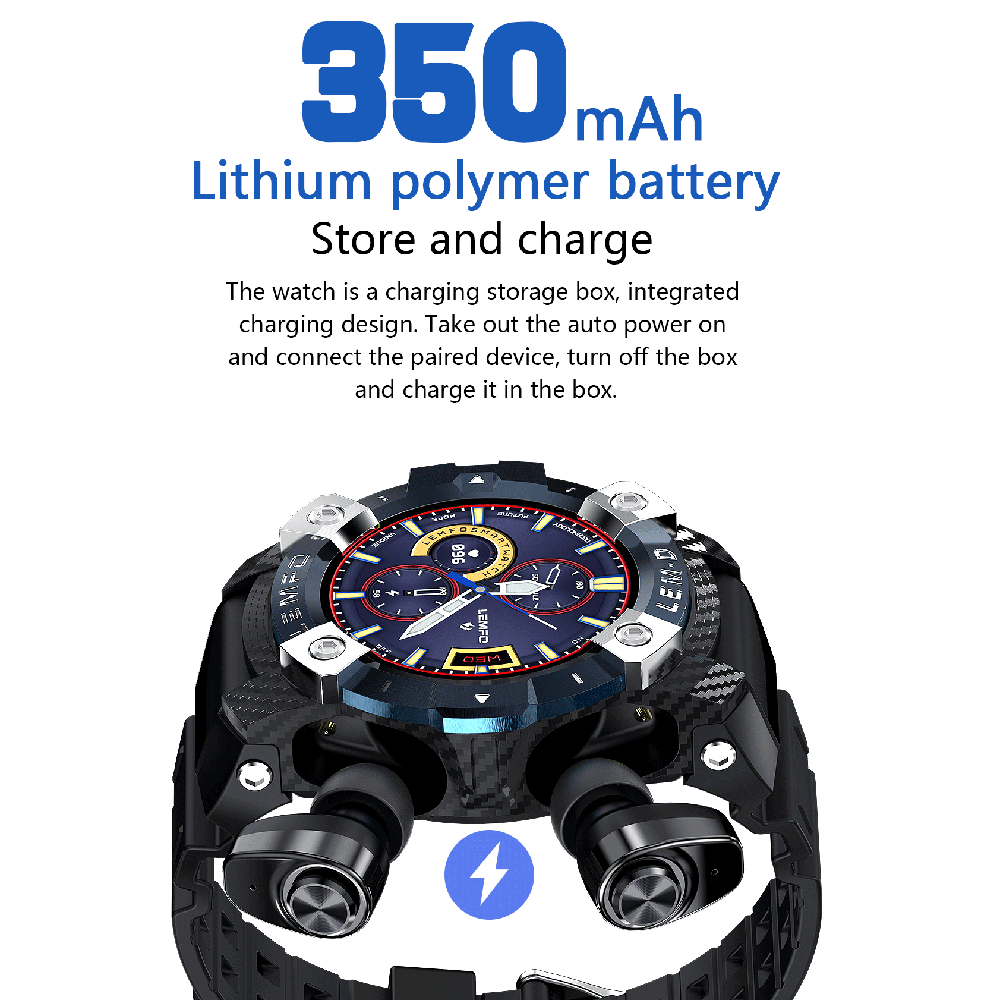 Lemd นาฬิกาข้อมือ Smart Watch สําหรับผู้ชายเชื่อมต่อบลูทูธ 360x360 Full ...