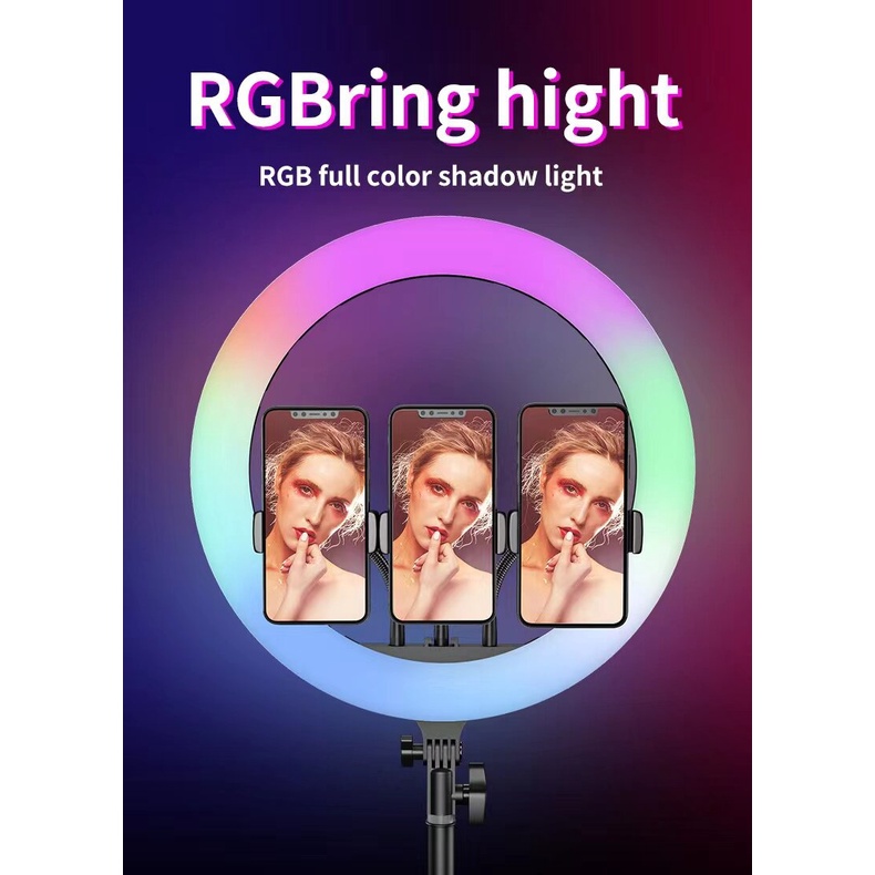 ชุดไฟไลฟ์สด RGB LED SOFT RING LIGHT รุ่นMJ26 MJ33 MJ36 ปรับเปลี่ยนสีได้ ...
