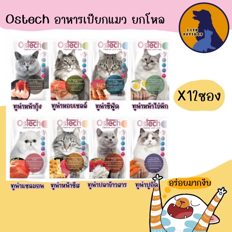 Ostech pouch อาหารเปียกแมว เกรดพรีเมี่ยม ซอง70g - jlekpetshop - ThaiPick
