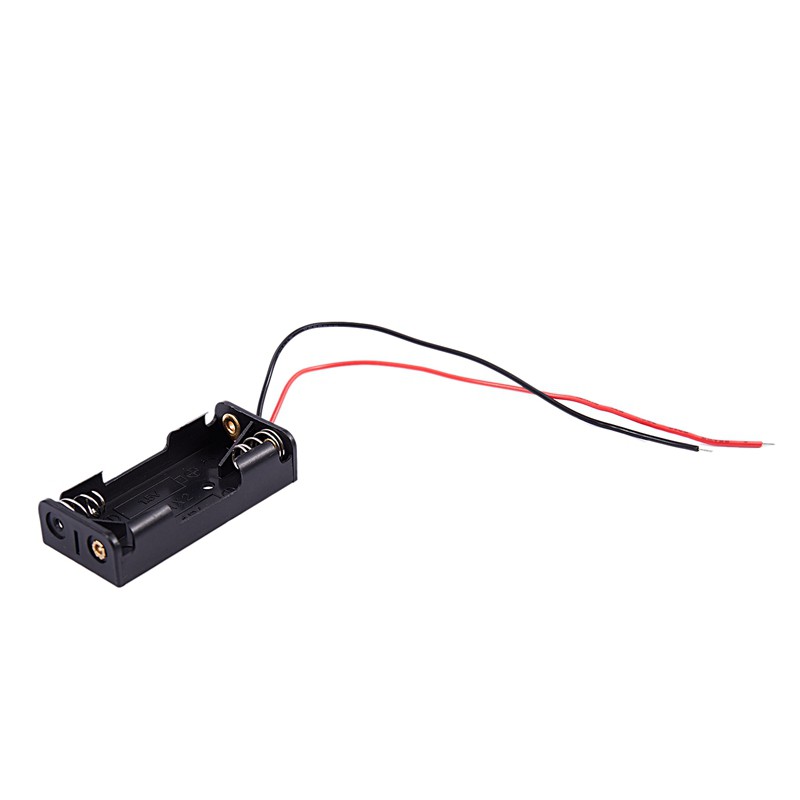 7Pcs Black Red 2-Wire Cable Connectors 2x AAA Battery Box Case Holder ...