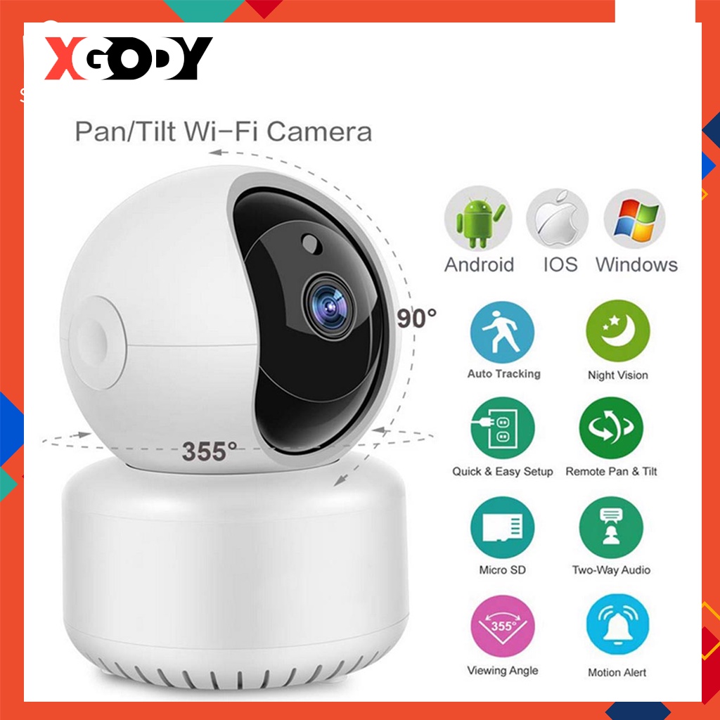 XGODY 1080P Full HD IP Camera 360 Degree Rotating PTZ Wireless Wifi ...
