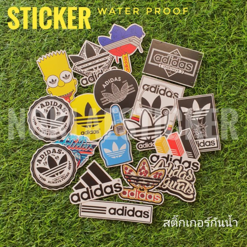 Stickers Adidas สติ๊กเกอร์PVCอย่างดีกันน้ำกันรอยสำหรับแปะวัสดุผิวเรียบบ ...