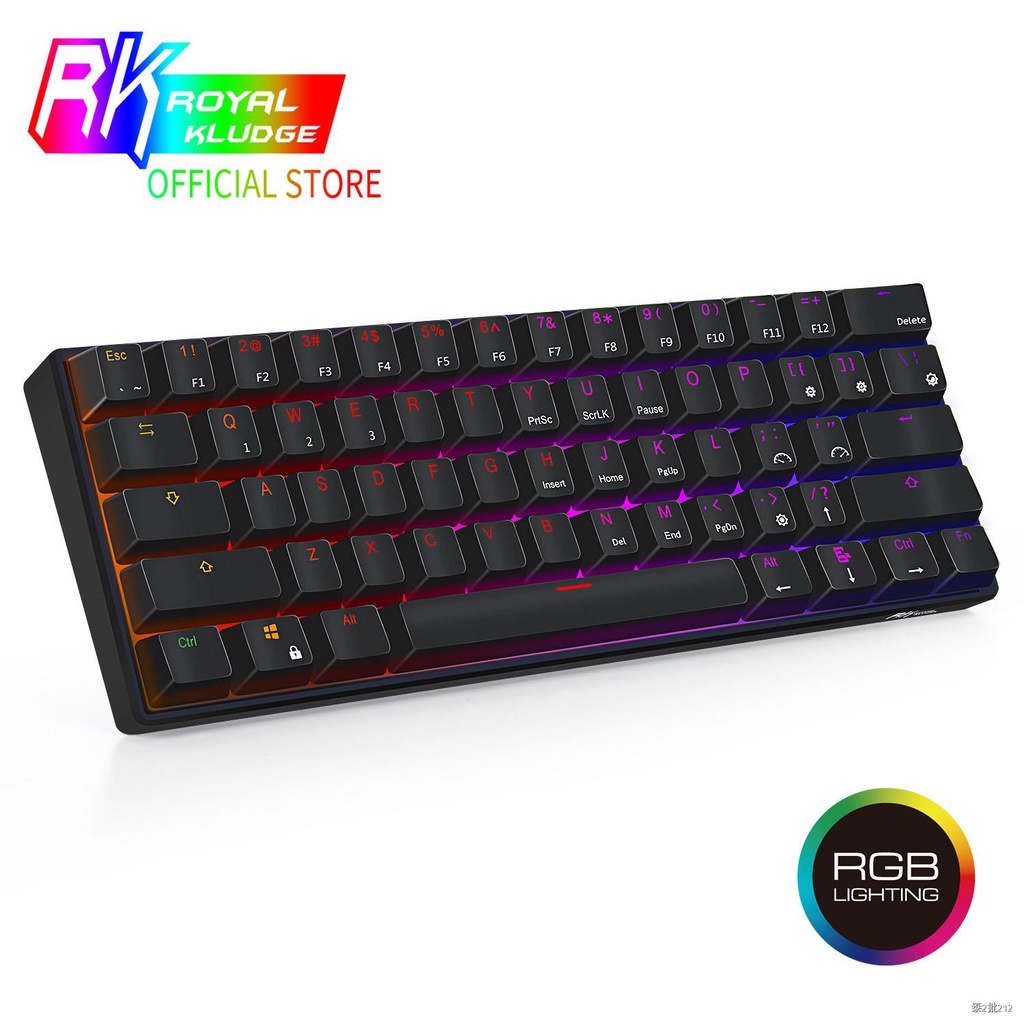 RK ROYAL KLUDGE RK61 RGB Wireless 60% Compact Mechanical Keyboard ...