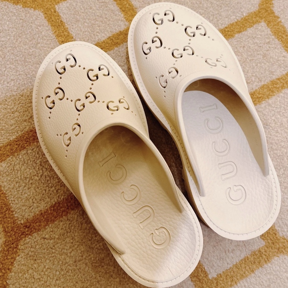 GUCCI Made in Italy Hollow GG Rubber Material Ladies Hollow G Platform ...