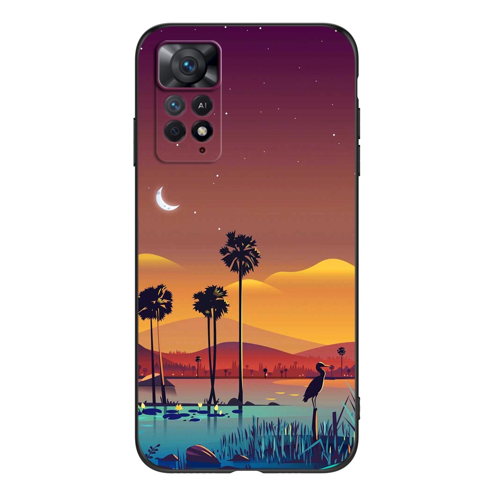 เคสโทรศัพท์มือถือ ซิลิโคน tpu ลายทิวทัศน์สวยงาม สีดํา สําหรับ Xiaomi ...