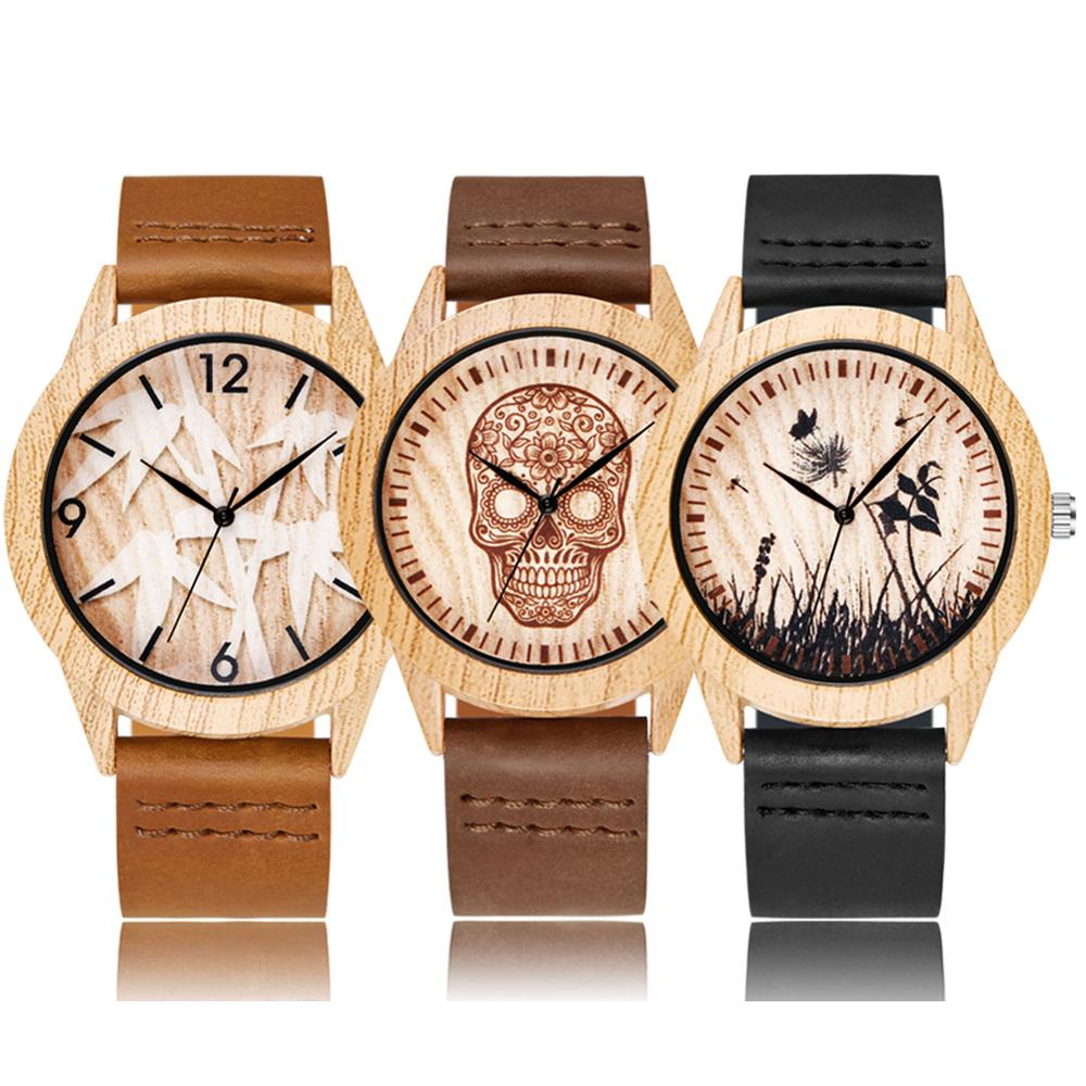 Wood Watch Men Women Couple Imitation Bamboo Wooden Quartz Male Watches ...