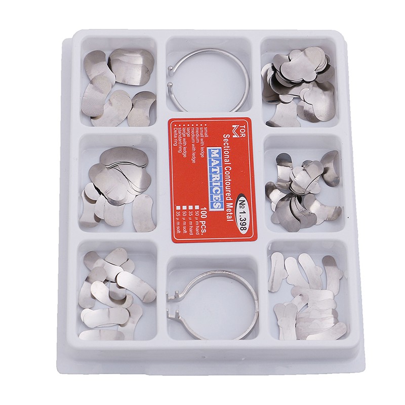 การดูแลฟันปลอม 100Pcs/Pack Dental Matrix Sectional Contoured Metal ...