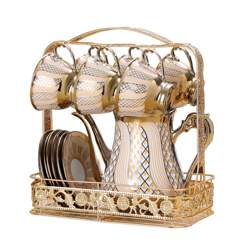 [Authentic]Stainless steel frame European coffee cup holder water cup ...