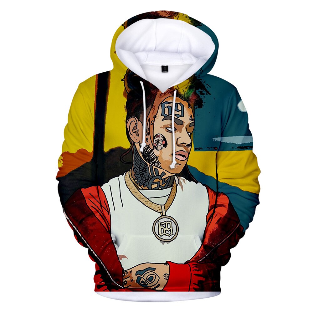 เสื้อกันหนาว มีฮู้ด พิมพ์ลาย U6Ix9Ine 6Ix9 สไตล์ยุโรป และอเมริกา 2022 ...