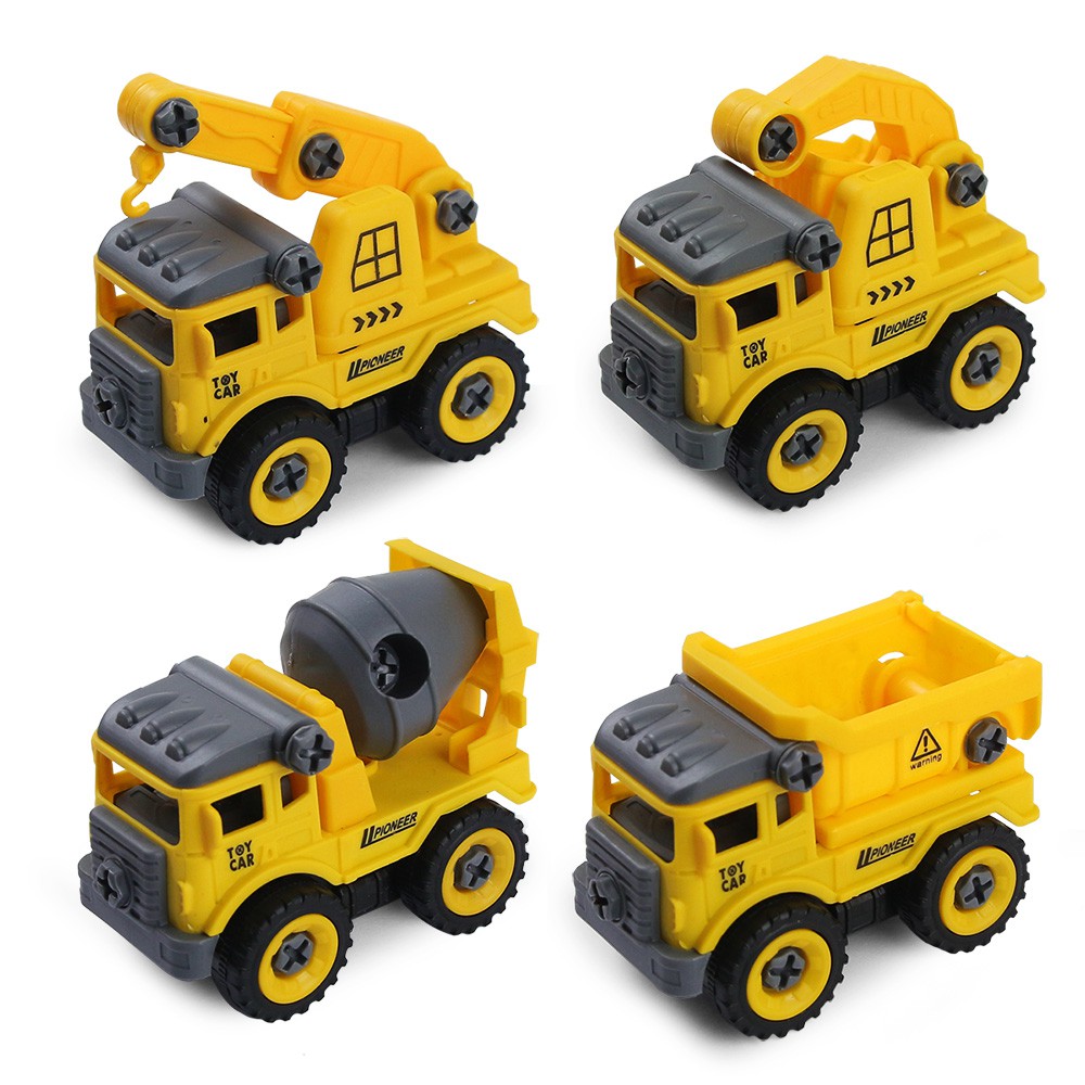 4 Pcs/Set DIY Disassemble Toy Construction Engineering Car Dump Truck ...