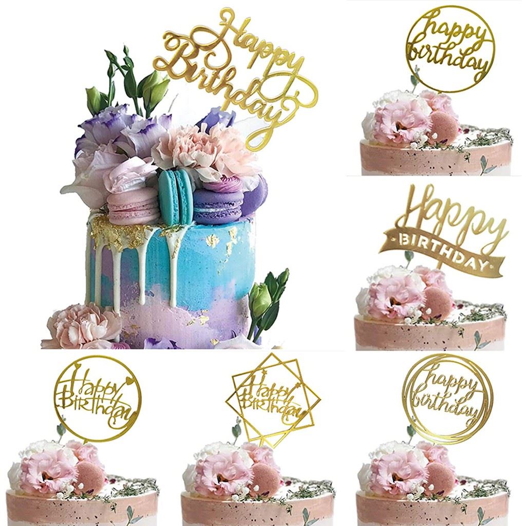 Acrylic Birthday Party Cake Bake Decoration Birthday Cake Logo Happy ...