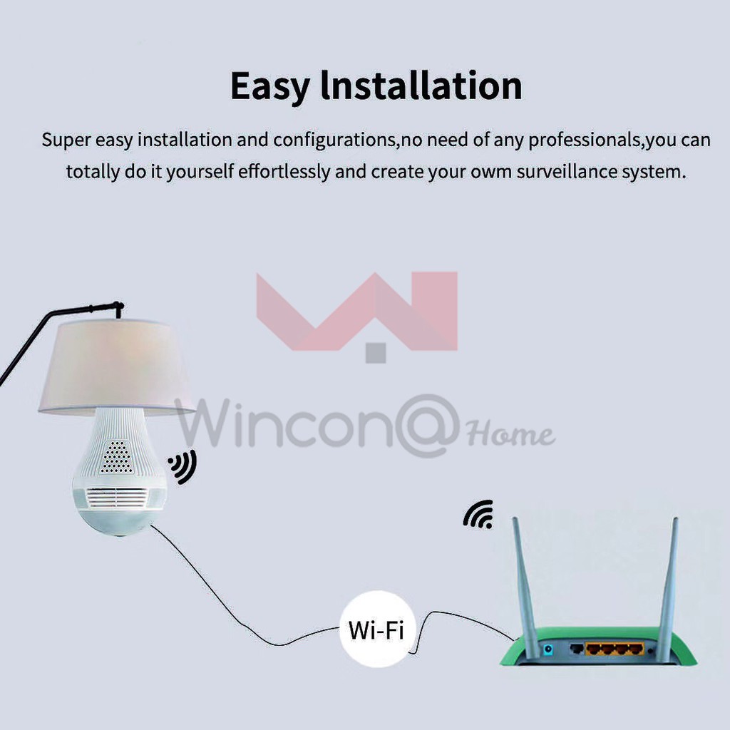 กล้องวงจรปิด กล้องหลอดไฟ IP Camera B13-L, B13-R, B2-R, เลนส์ 360 องศา ...