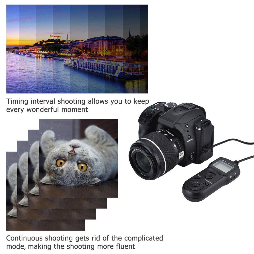 newJJC Intervalometer Timer Remote Shutter Release Time Laspe for Canon EOS R6 RP R 90D 850D ...