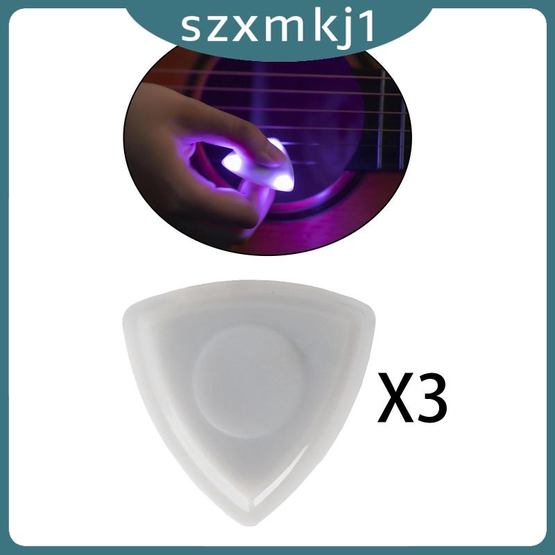 3 Pieces LED Guitar Pick Ukulele Pick Non-Slip for Guitar Beginners ...