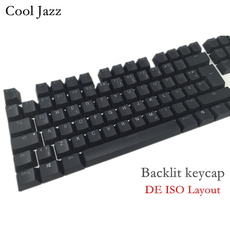 Cool Jazz Double-shot Black White Thick PBT DE ISO layout 108 backlit ...