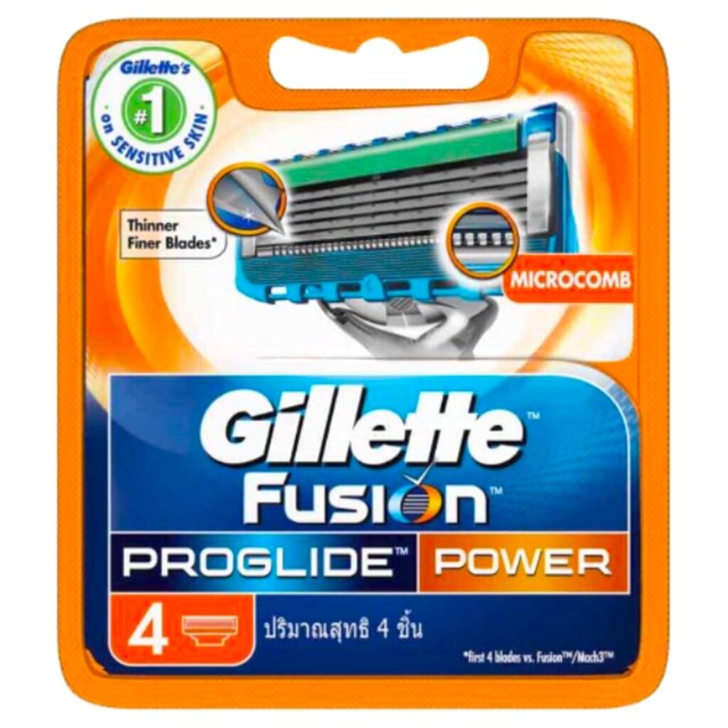 GILLETTE FUSION ใบมีดโกน 4 รุ่น PROGLIDEPOWER PROGLIDE PROSHIELD ...