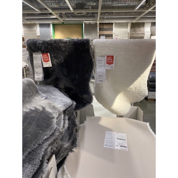 TOFTLUND พรม พรมนุ่มๆ สีขาว สีเทา 55x85 ซม. IKEA - ruji78 - ThaiPick