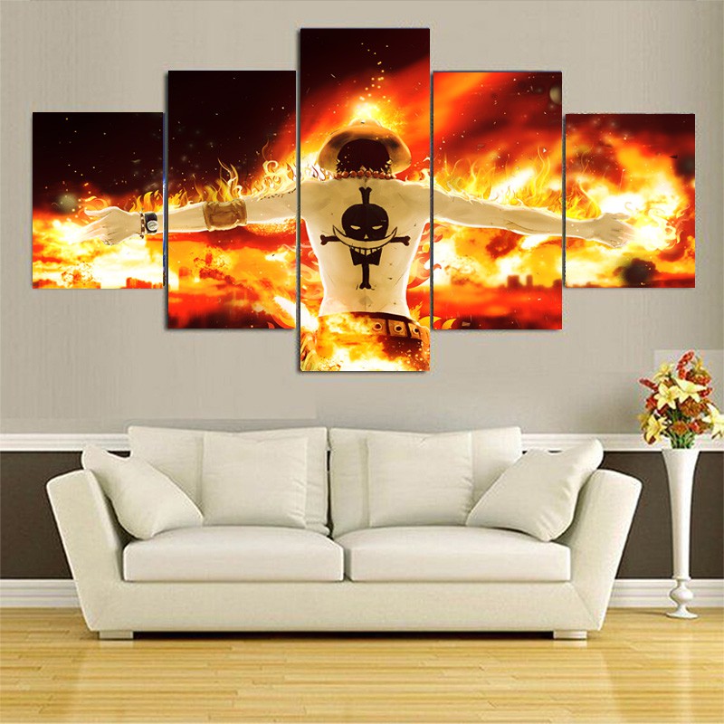 อุปกรณ์ตกแต่งผนังรูปการ์ตูน Anime Portgas D Ace Back 1 ชุด ...