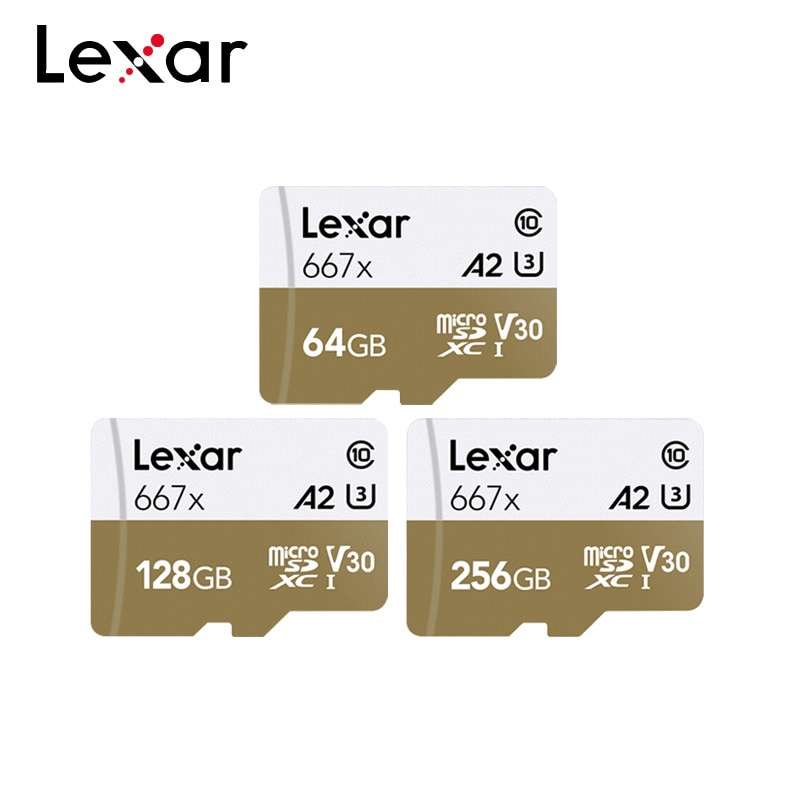 Lexar 667x Memory Card A2 High Speed 100MBs 64GB 256GB 128GB V30 Class ...