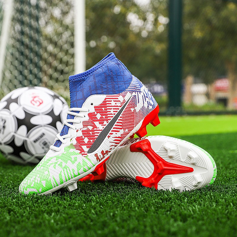 2020 Blue Spike Soccer Boots For Men Colorful Printing Men39s Football ...