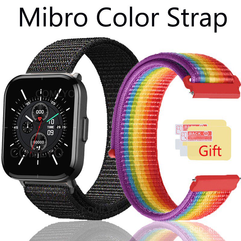 3in1 pack for mibro color smart watch band soft nylon loop strap ...