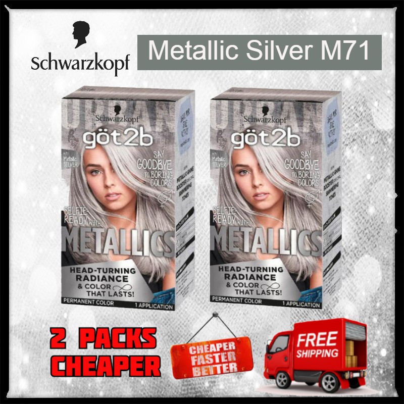Schwarzkopf Got2b Metallics M71 Metallic Silver 2 pcs. ชวาร์สคอฟ ก็อต ...