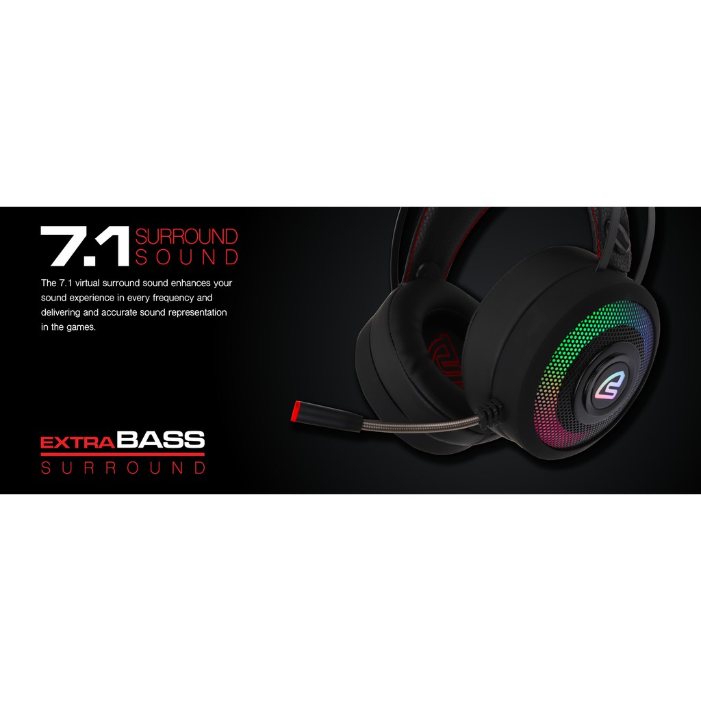 หูฟังเกมมิ่ง RGB SIGNO HP-824 หูฟังคอม สาย USB Gaming Headphone เสียง ...