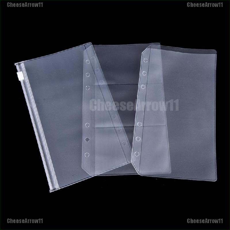 CHARA5A6 Transparent Zip Lock Envelope Binder Pocket Refill Organiser ...