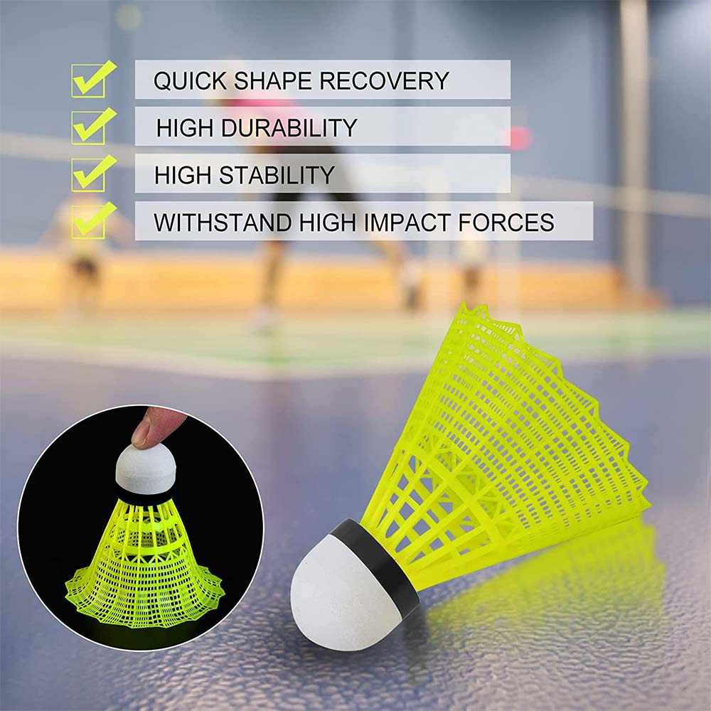 4pcs Luminous Badminton With Light Luminous LED Night Fluorescent ...