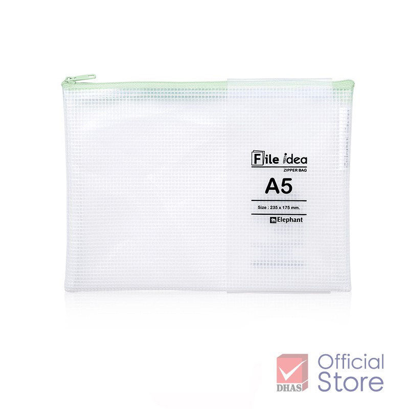 Elephant แฟ้มซิป กระเป๋าซิปตาข่าย EVA File Idea A5 จำนวน 1 ชิ้น (คละสี ...