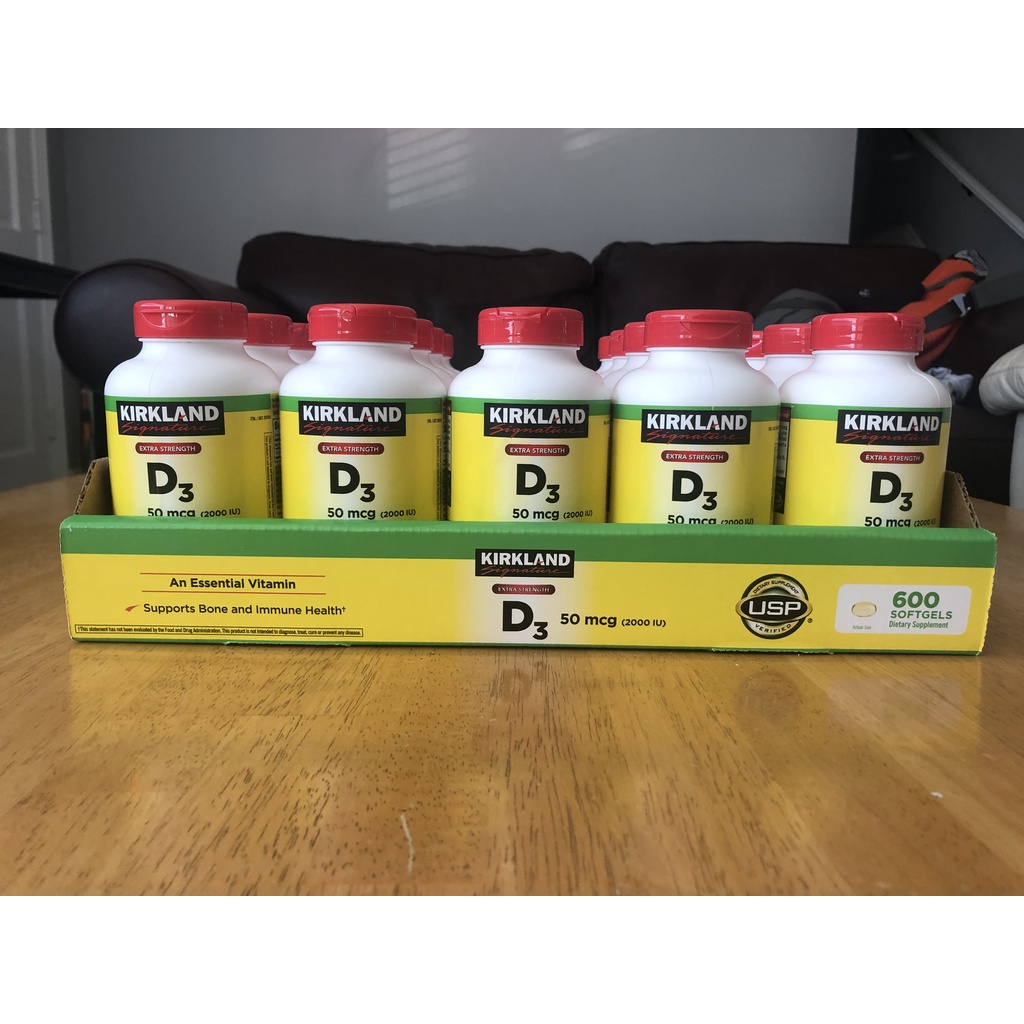 Kirkland Signature Extra Strength D3 50 mcg. 600 Softgels 2000iu ...