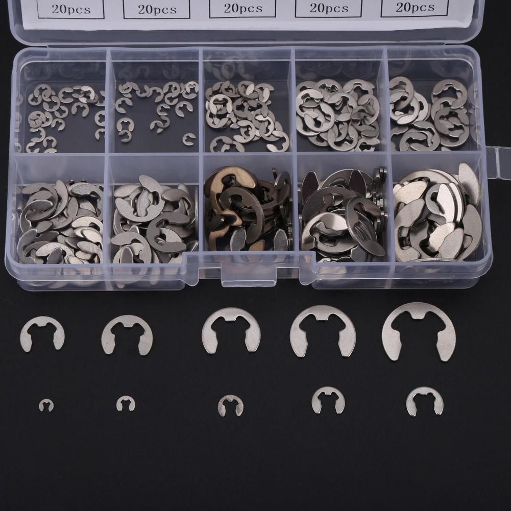 E-Clip Assortment Set 200PCS Eclip Retaining Ring Fastener Kit ...