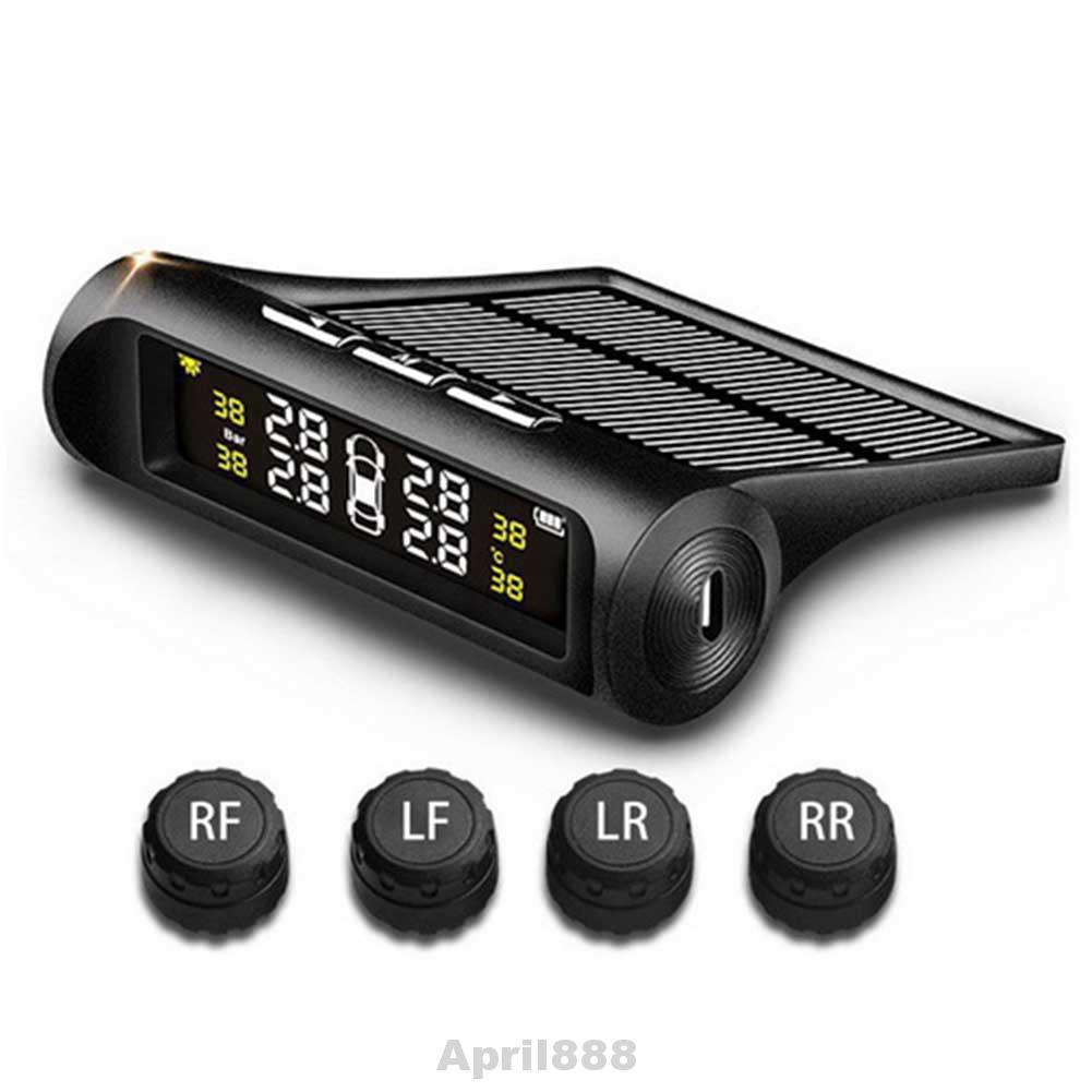 Car Solar Wireless TPMS Tyre Tire Pressure Monitor+ 4 External Sensors ...