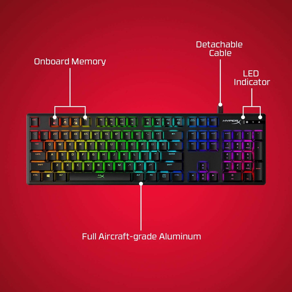 HyperX Keyboard Alloy Origins Red SW Mechanical Gaming Keyboard แป้น ...