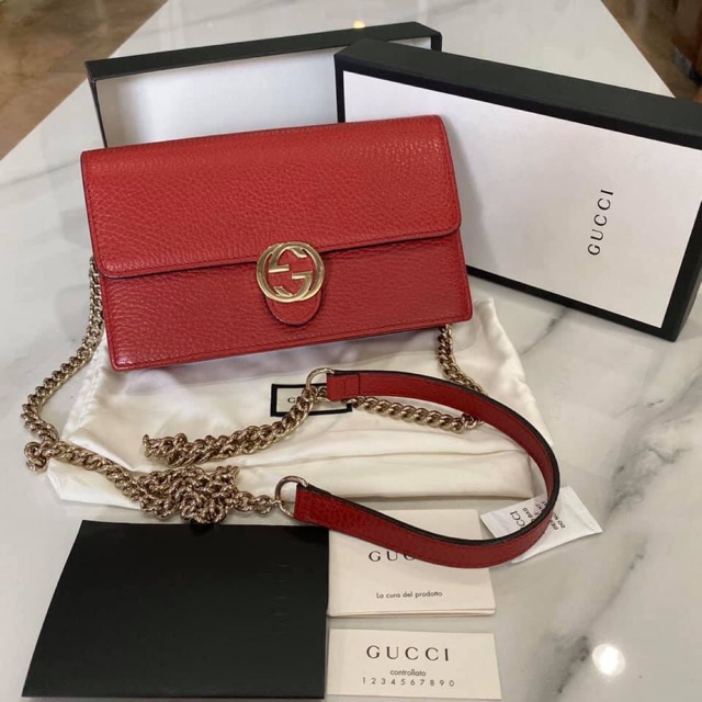 Used like new Gucci woc Red leather crossbody bag - brandname_tata999 ...