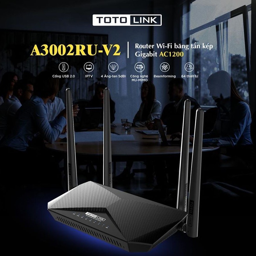 Router TOTOLINK (A3002RU V.2) Wireless AC1200 Dual Band Gigabit ...
