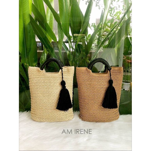 กระเป๋าสาน กระเป๋าถือ tote bag | Shopee Thailand