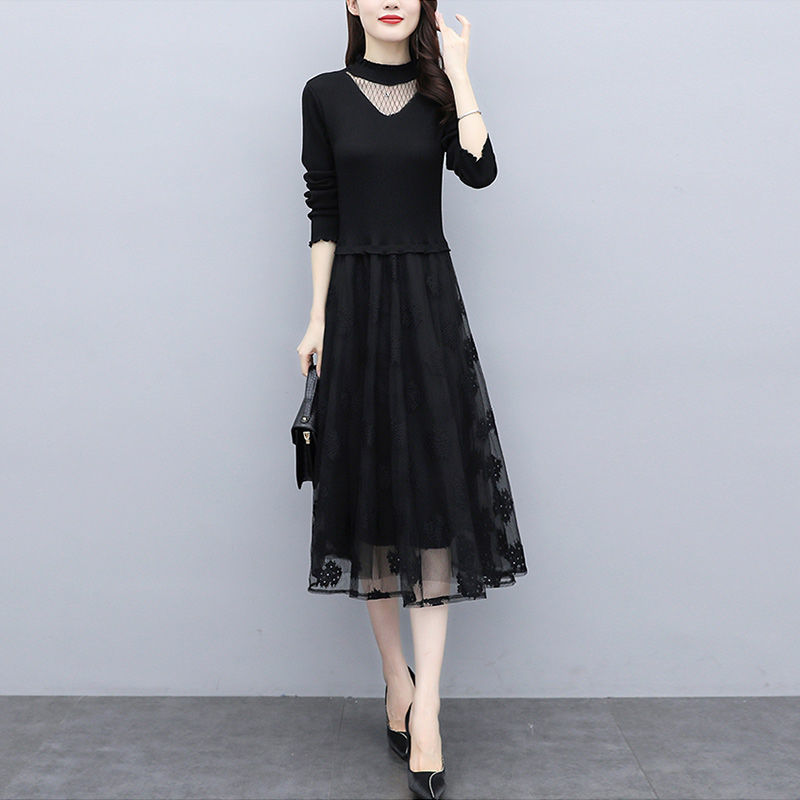 ชุดถักผู้หญิง2020ฤดูใบไม้ร่วงไขมันใหม่mmอารมณ์ขนาดใหญ่เป็นแฟชั่นเย็บ ...