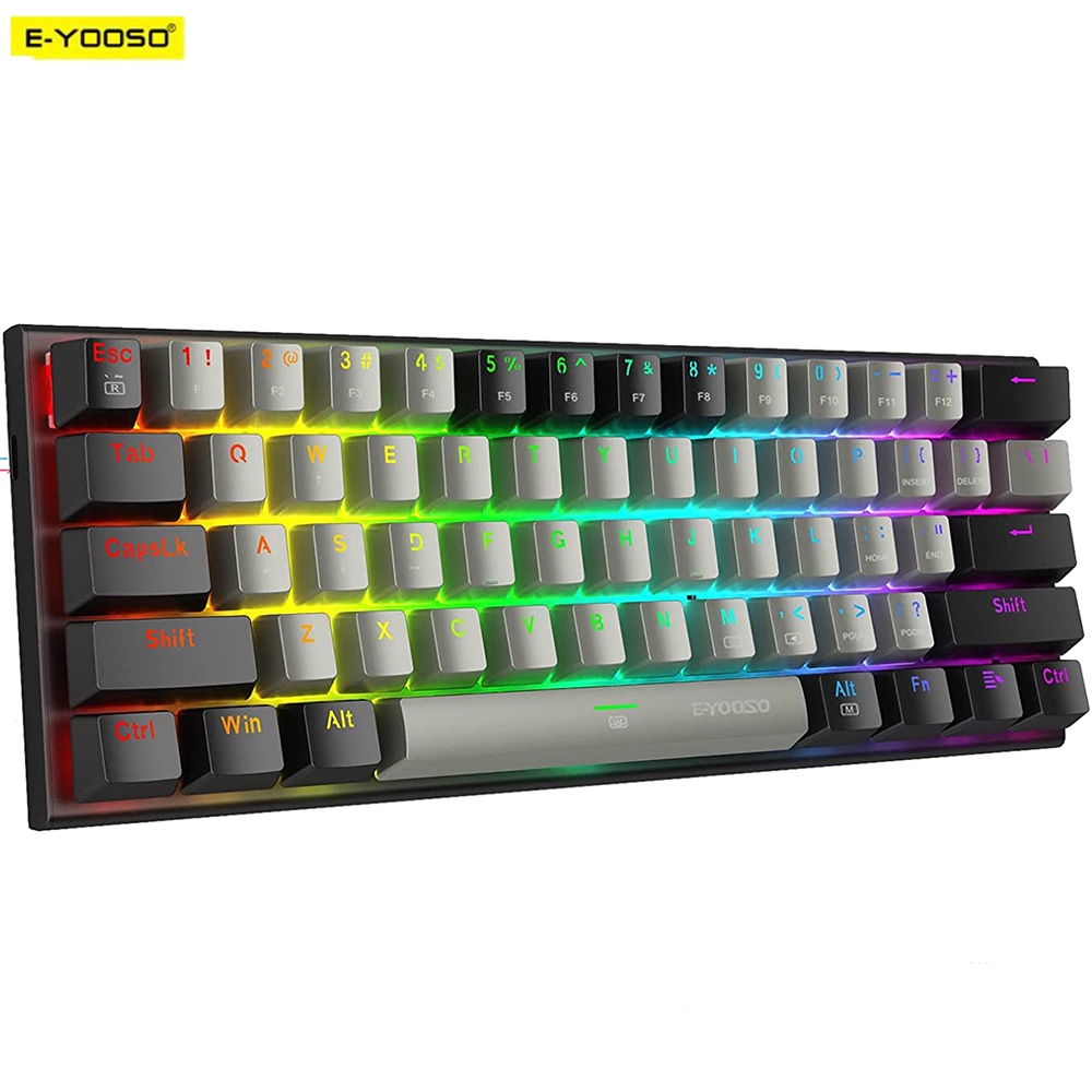 E-yooso Z11 RGB USB 60% คีย์บอร์ดเกมมิ่ง 61 คีย์ แบบมีสาย ถอดสายได้ ...