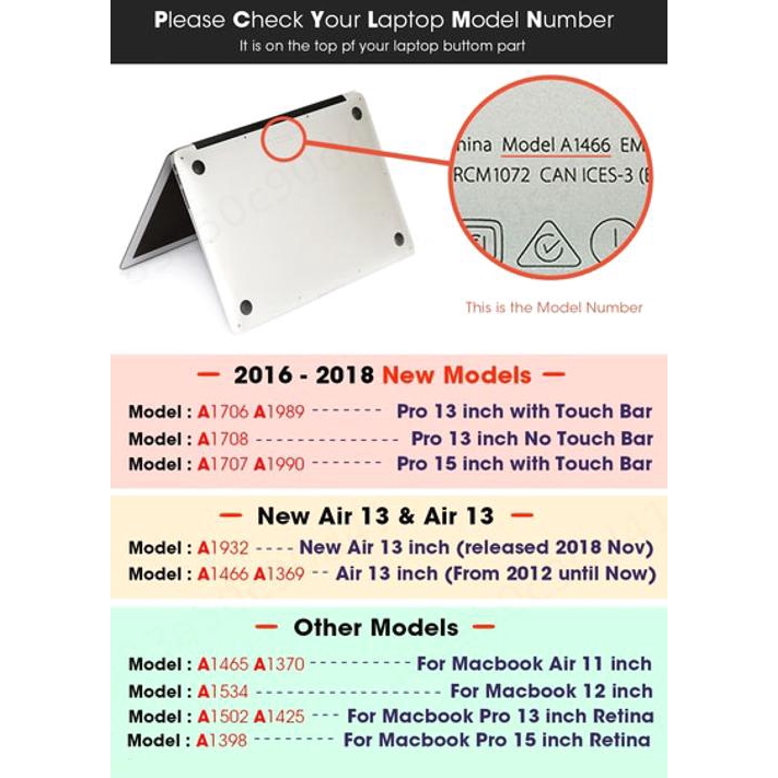 เคสMacbook Air Mac Air 12 A 1534 13 Retina A 1466 / A 1369 15 Retina A ...