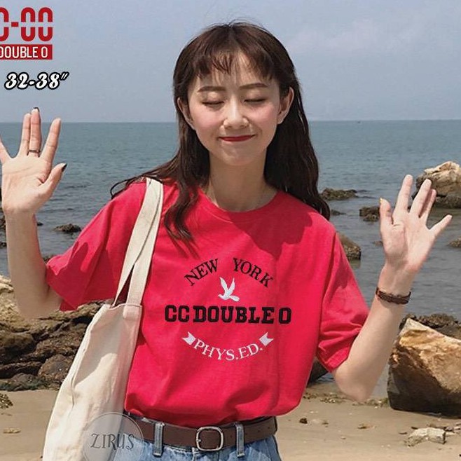 เสื้อยืดแขนสั้น งานปักนูน-งานป้ายCC-OO Cotton 100 (SMLXL) No.14 - d_dome_shop - ThaiPick
